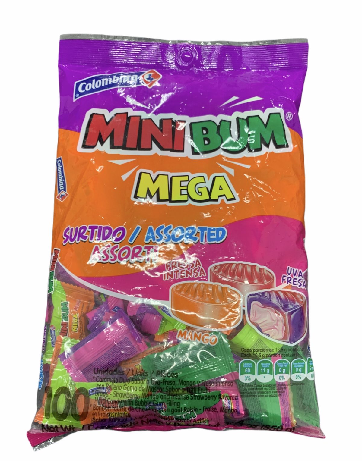 MINI BUM MEGA SURTIDO COLOMBINA * 100UNDS – SUPERMERCADO METRÓPOLIS 21